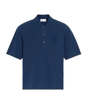 AMI Paris De Coeur Short-sleeved Polo Shirt - Blue
