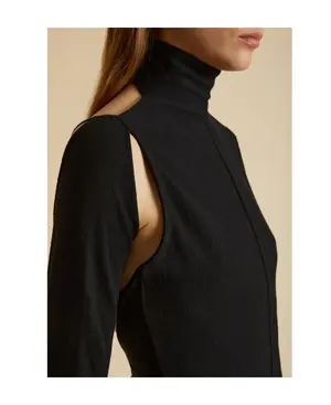 Khaite Cut-out Detailed Turtleneck Top