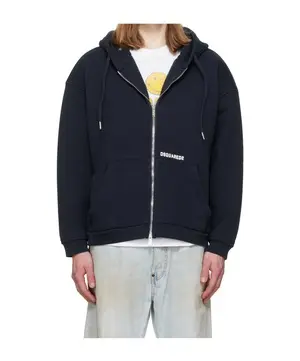 Dsquared2 Logo Zip-up Hoodie - Black