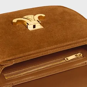 Celine Chain Besace Cléa In Suede Calfskin With Studs