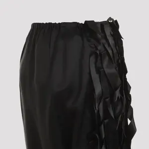 Prada Ribbon Embellished Asymmetric Hem Skirt