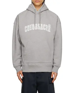 AMI Paris Coeur Sacre Embroidered Drawstring Hoodie