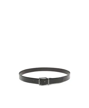 Emporio Armani Engraved Logo Leather Belt