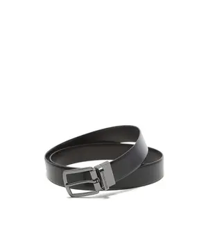 Emporio Armani Engraved Logo Leather Belt