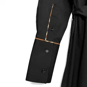 Burberry Check Trim Stretch Cotton Shirt Dress