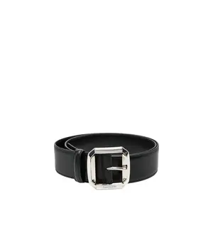 Alexander McQueen Logo-engraved Buckle Belt - Black