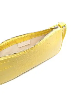 By Far Croc Effect Embossed Shoulder Bag