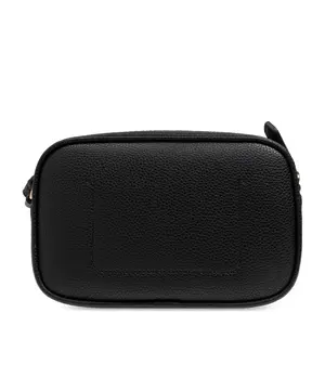 Emporio Armani Textured Leather Shoulder Bag With Logo Strap - Black