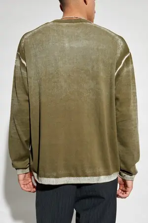 DIESEL® V-neck Cardigan With Logo Print