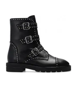 STUART WEITZMAN Jesse Lift Studded Buckled Boots