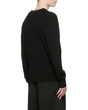 Ami De Coeur Embroidered V-neck Cardigan - Black