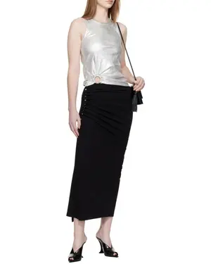 Rabanne Ribbed Asymmetric Hem Top - Multicolor
