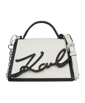 Karl Lagerfeld K/signature Top-handle Satchel - White/black
