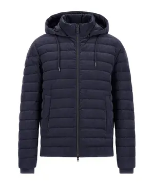 Herno Quilted High Neck Zip-up Jacket With Detachable Hood