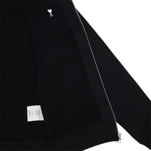 AMI Paris Zip-up Hoodie With De Coeur Embroidery - No