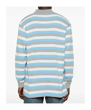 ERL Striped Long Sleeve Polo Knitted Top