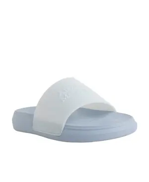 Alexander McQueen Logo Embossed Flat Slides - Blue