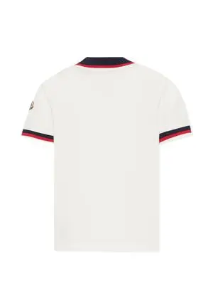 Moncler Tricolor Trim Short Sleeve Polo - White