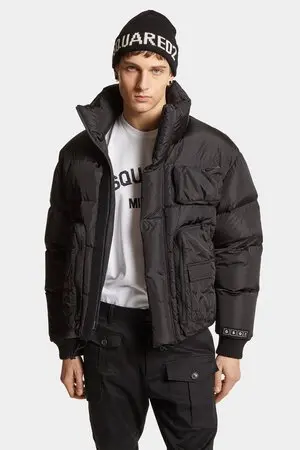 Dsquared2 High-neck Quilted Puffer Jacket With Zippered Details