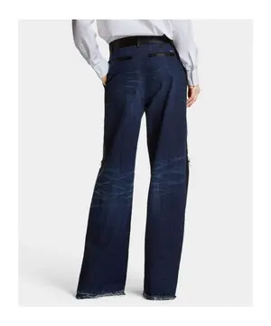 Dsquared2 Wide-leg Distressed Jeans - Navy