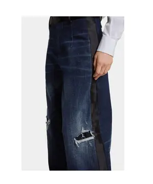 Dsquared2 Wide-leg Distressed Jeans - Navy