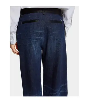 Dsquared2 Wide-leg Distressed Jeans - Navy