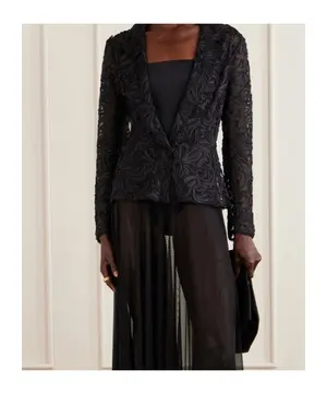 Norma Kamali Long-sleeved Embroidered Blazer