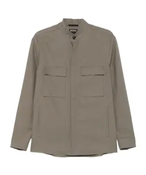 Zegna Stand Collar Flap Pocket Shirt Jacket