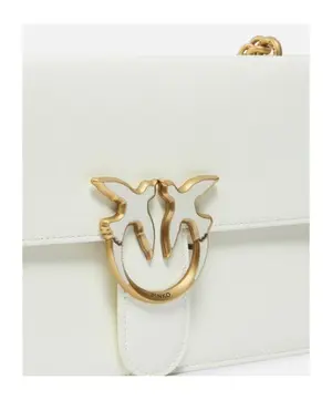 Pinko Love Birds Foldover Shoulder Bag - White
