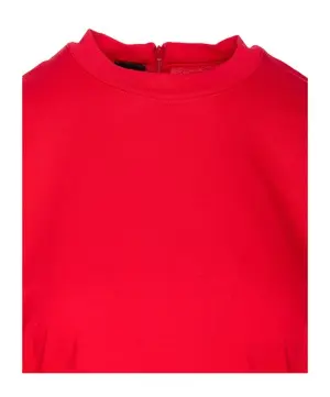 Pinko Belted Mini Dress With Crew Neck And Short Sleeves - Red