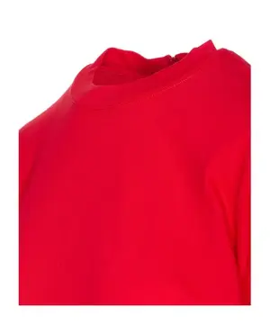 Pinko Belted Mini Dress With Crew Neck And Short Sleeves - Red
