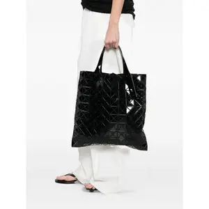 Issey Miyake Geometric Patterned Tote Bag - Black