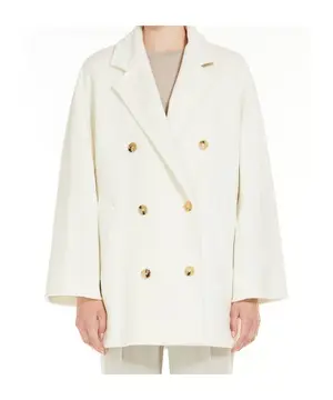 Max Mara Rebus Double-breasted Coat - White