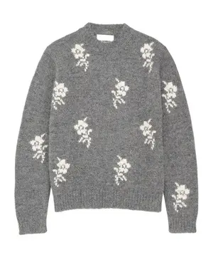 JIL SANDER Crew Neck Floral Pattern Jumper