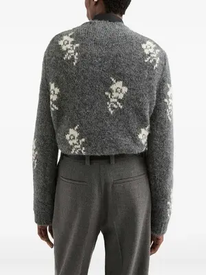 JIL SANDER Crewneck Knitted Jumper With Floral Pattern