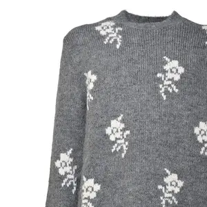 JIL SANDER Crewneck Knitted Jumper With Floral Pattern