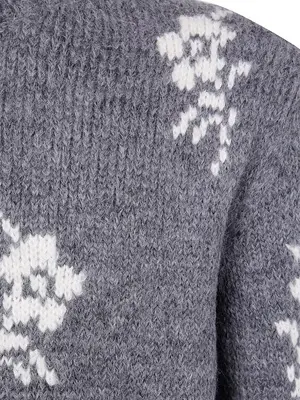 JIL SANDER Crewneck Knitted Jumper With Floral Pattern