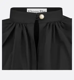Dior Embroidered Bee Blouse With Tribales Buttons - Black