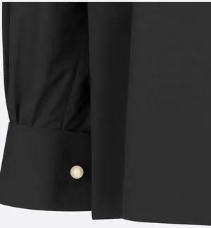 Dior Embroidered Bee Blouse With Tribales Buttons - Black