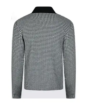 JIL SANDER Houndstooth Pointed Collar Zip-up Shirt
