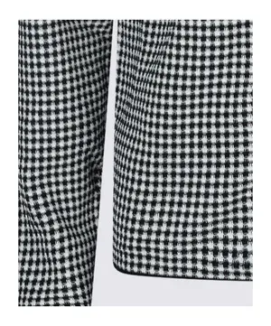 JIL SANDER Houndstooth Pointed Collar Zip-up Shirt