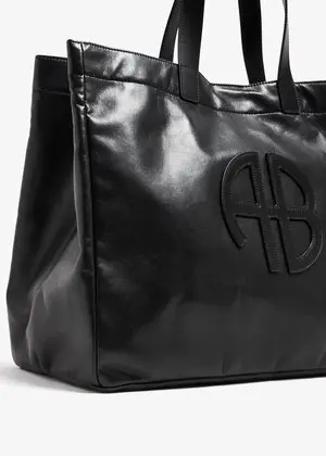 ANINE BING Large Tote Bag With Logo Patch - Black