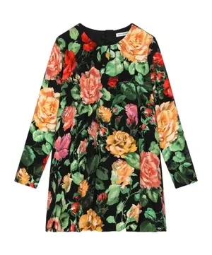 Dolce & Gabbana Floral Print Cady Dress - Black