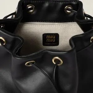 Miu Miu Leather Backpack With Buckle Closure - Black