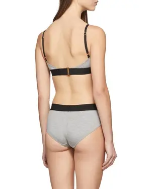 TOM FORD Logo Intarsia Waistband Bra - Gray