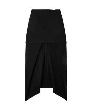 Alexander McQueen Asymmetrical Midi Skirt - Black