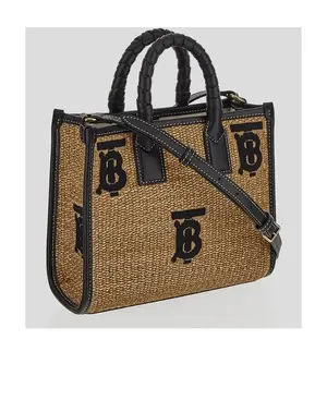 Burberry Monogram Embroidered Mini Freya Tote Bag