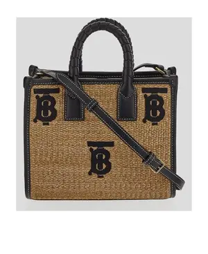 Burberry Monogram Embroidered Mini Freya Tote Bag