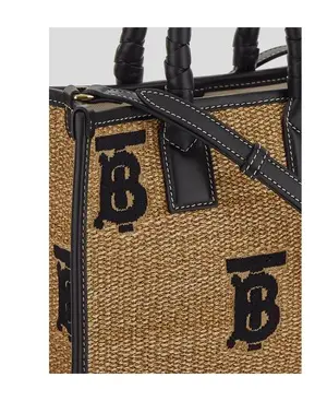 Burberry Monogram Embroidered Mini Freya Tote Bag