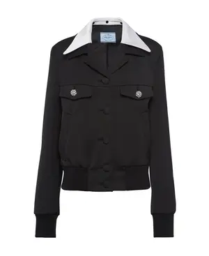 Prada Embellished Button-up Bomber Jacket
